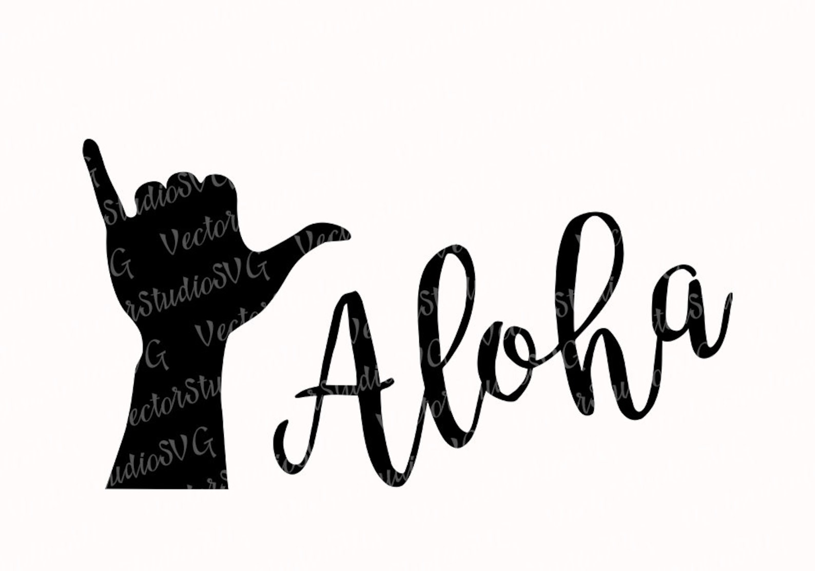 Aloha SVG Shaka Sign Svg Hawaiian Hand Sign Silhouette Surfer - Etsy
