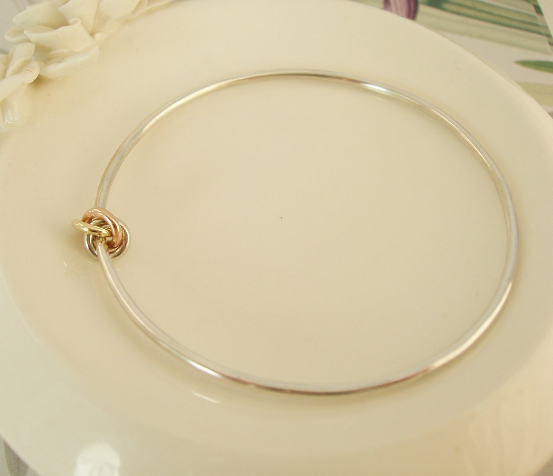 Eternity Knot Bangle-gold Knot-silver Knot-handmade-sterling Silver ...