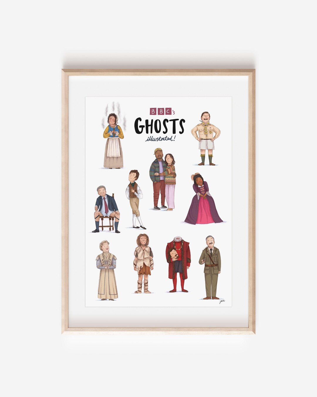 A4 GHOSTS Illustrated Print, BBC Series (unframed) - Etsy