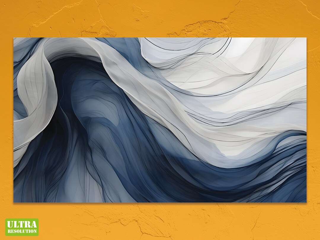 Extra Large Wall Art Abstract Painting Above Bed Decor Navy Blue Wall ...