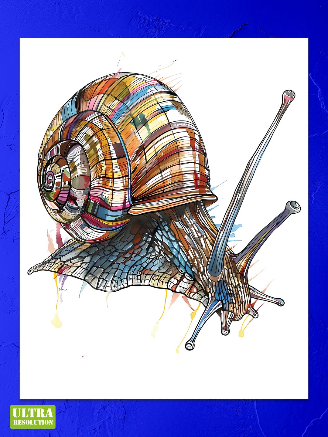 Colorful Snail Print Funny Bathroom Wall Art Mushroom Decor Modern ...