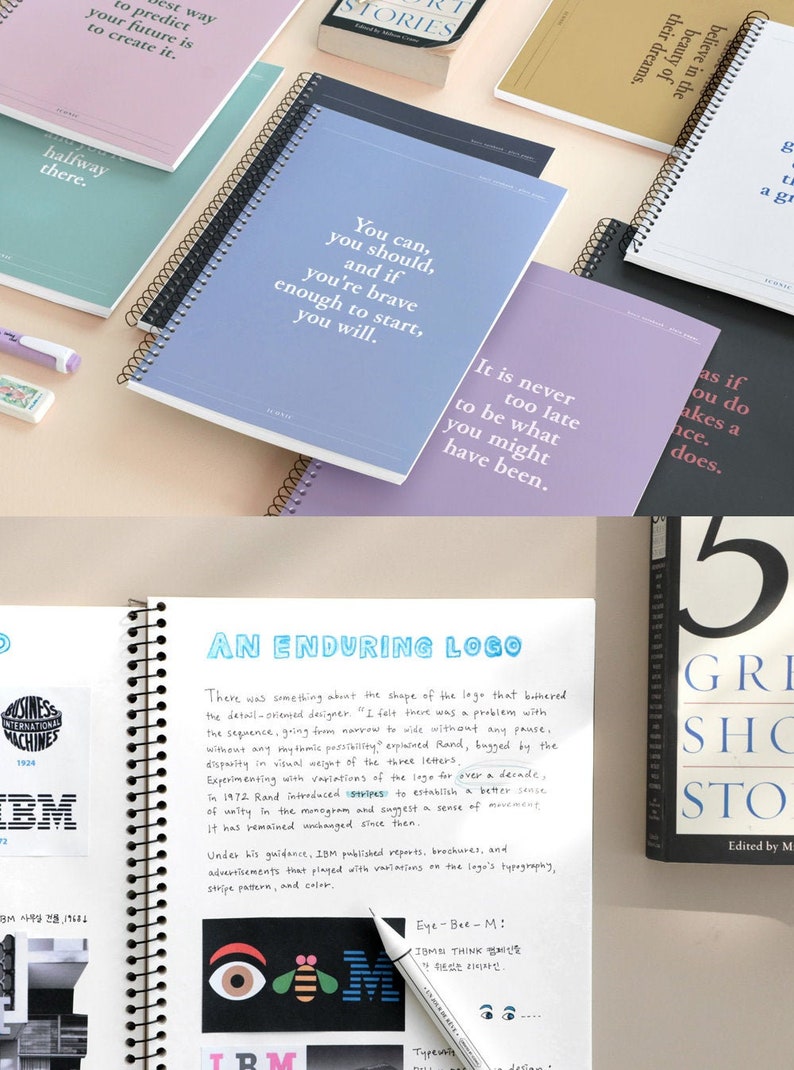 SPRING BLANK NOTEBOOK 8 Colors Large Notebook Writing | Etsy