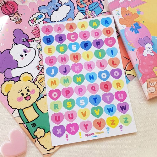 Stamping Pink Japanese Deco Planner Stickers Tag SEAL STICKERS DECO ...