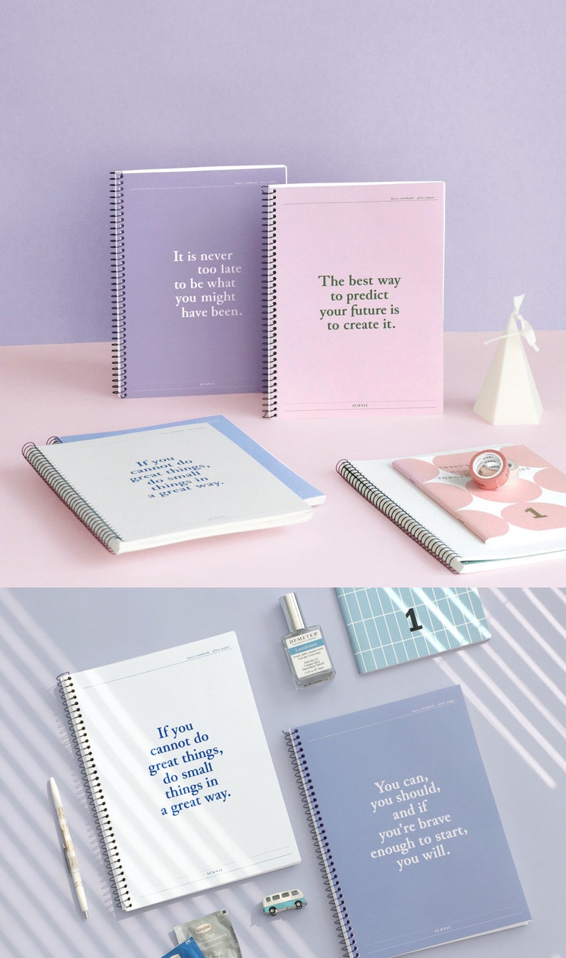 SPRING BLANK NOTEBOOK 8 colors Large Notebook Writing | Etsy