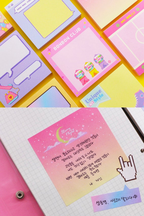 MEMO PAD 8 Designs Colorful Memo Memopad Notepad | Etsy