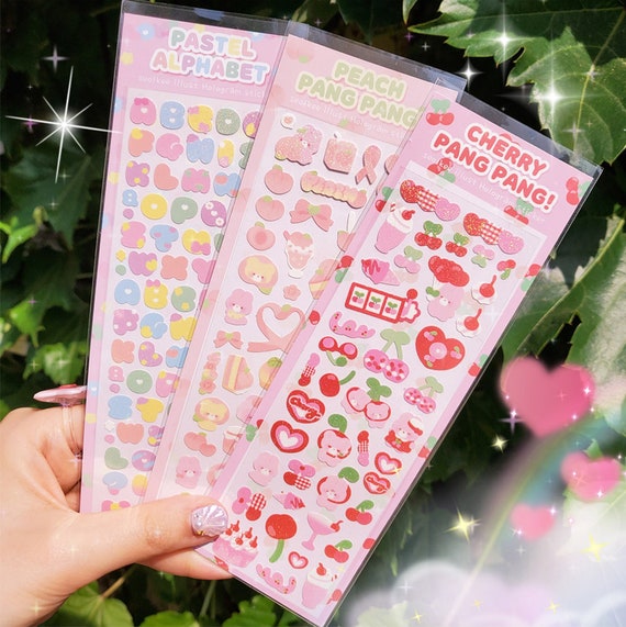 Stamping Pink Japanese Deco Planner Stickers Tag SEAL STICKERS DECO ...