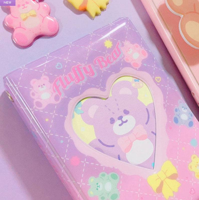 Fluffy Bear Photocard Book Sticker Album Diary Deco Pack Etsy
