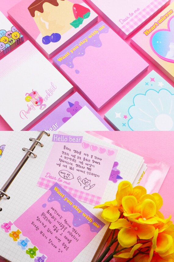 MEMO PAD 8 Designs Colorful Memo Memopad Notepad | Etsy