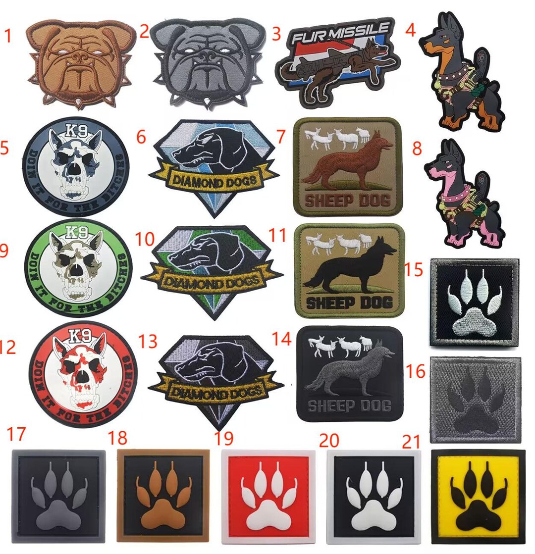 Tactical Dog Patch Dog Paw Sheep Dog Airsoft Paintball Embroidery Patch ...