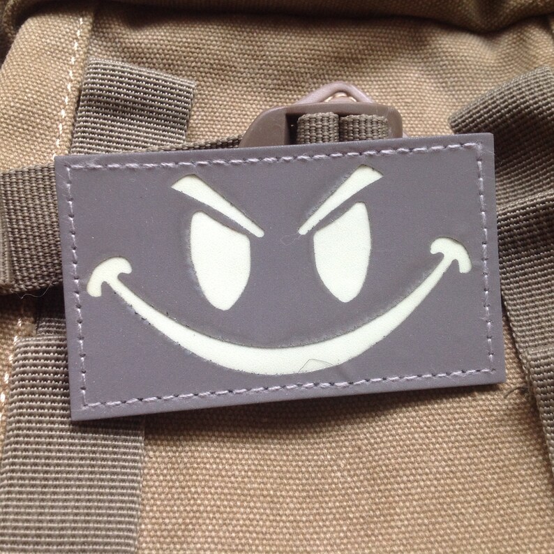 Evil Smiley Smile Face Ir Call Sign Patch Glow in the Dark - Etsy