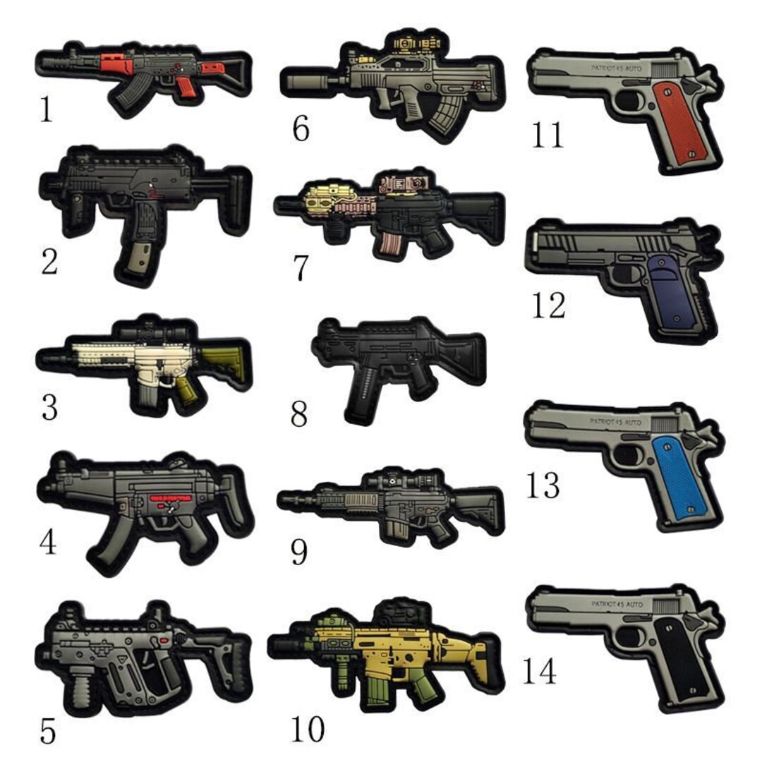 3d PVC Gun Tactical Veclro Patch - Etsy