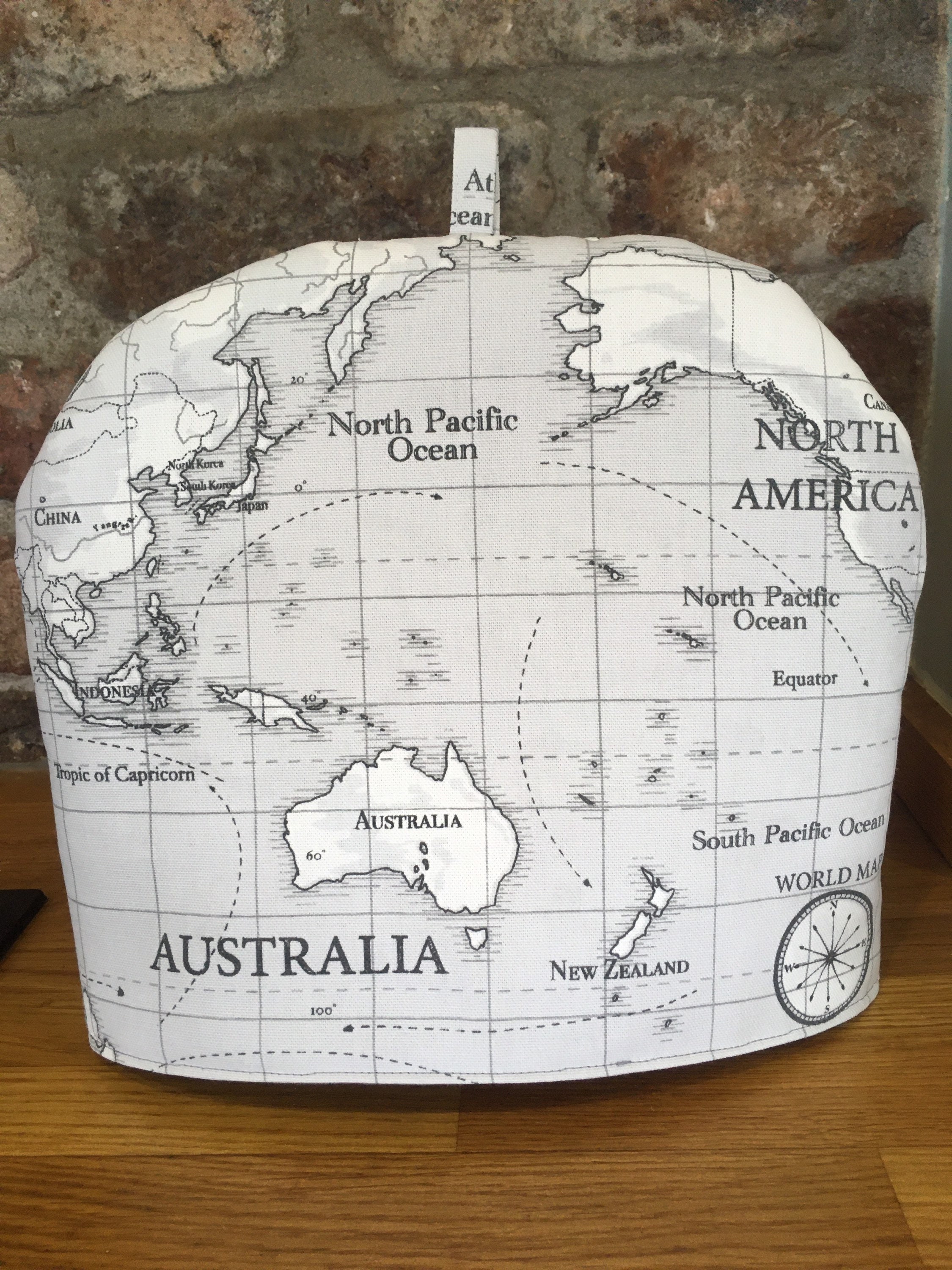 Tea Cosy, Maps Tea Cosy, Map of the World Tea Cosy, Handmade Tea Cosy ...