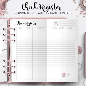Checkbook Register Planner Checkbook Record Finance Tracker Budget ...