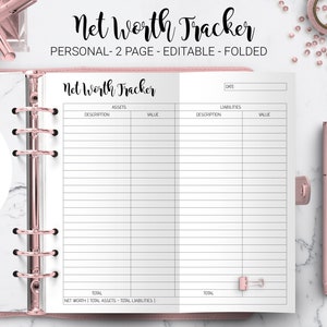 Net Worth Tracker Budget Template Asset Tracker Money Tracker Finance ...