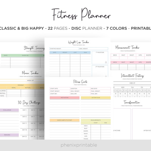 Fitness Planner - Etsy