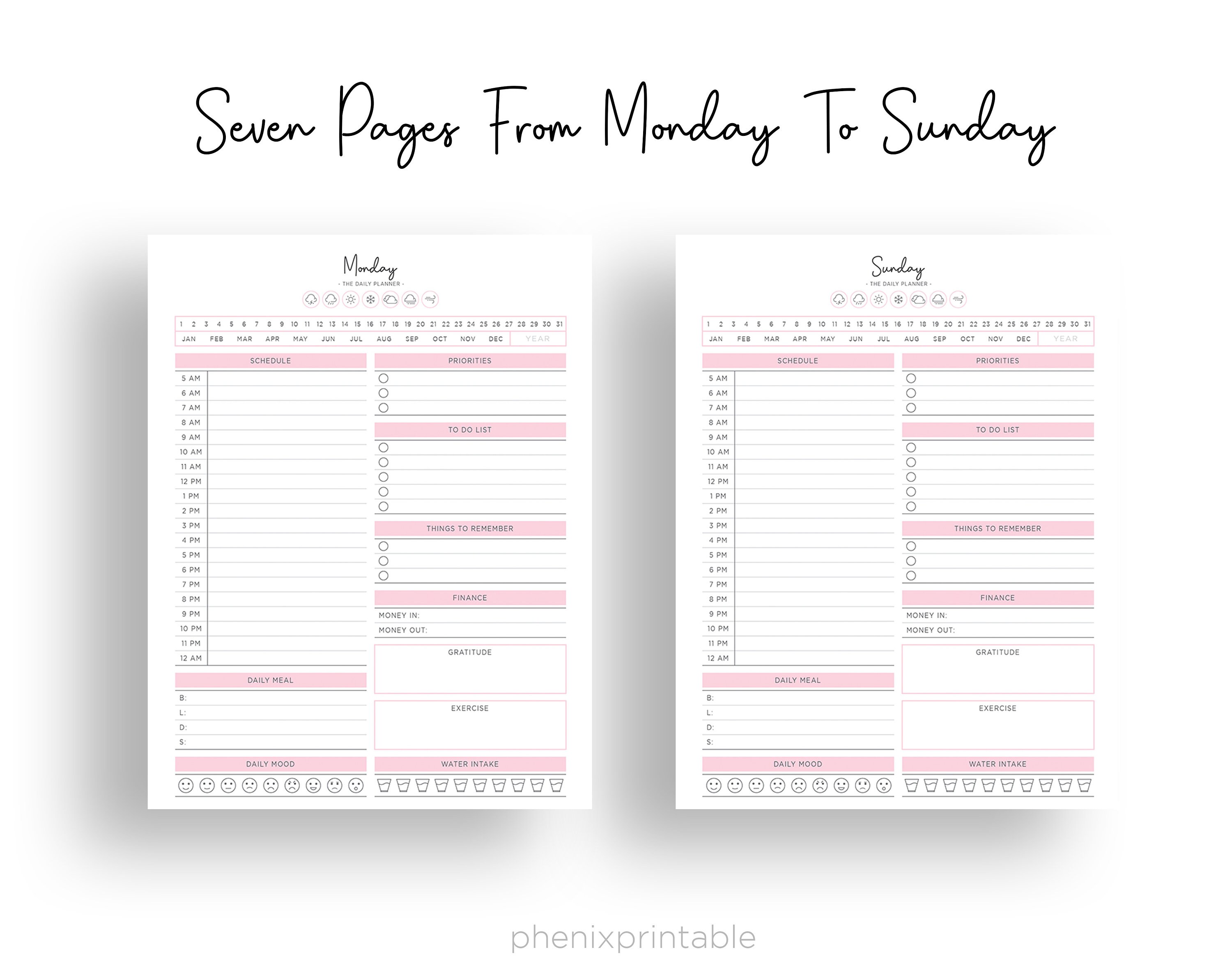 Daily Planner Printable, Classic & Big Happy Planner Inserts (PDF) - Etsy
