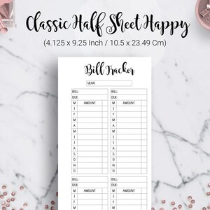 Bill Tracker Payment Organizer Yearly Monthly Bill Finance Planner ...