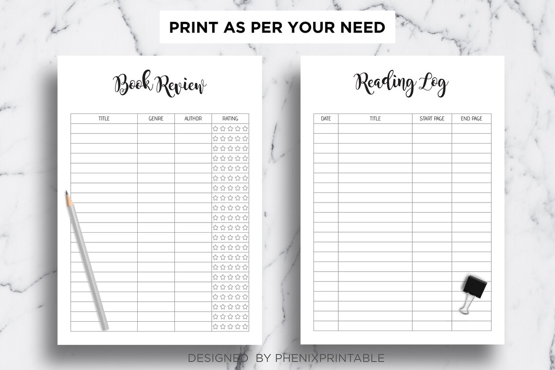 Reading Journal Book Planner Book Journal Reading Log | Etsy