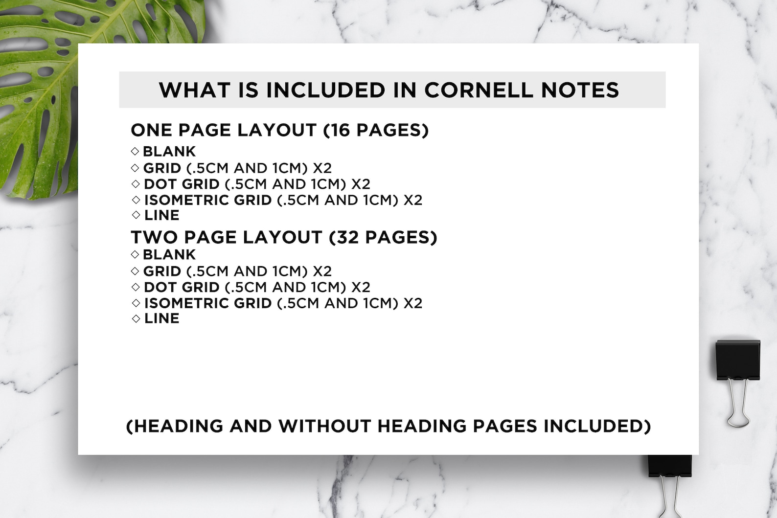 Cornell Notes Method Paper Note Taking Template Student Note Dot Grid ...