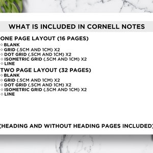 Cornell Notes Method Paper Note Taking Template Student Note Dot Grid ...