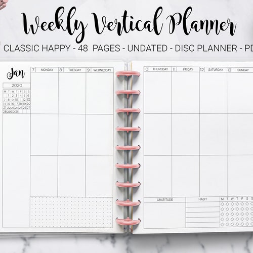 EDITABLE Big Happy Planner Printable Insert Weekly Vertical - Etsy