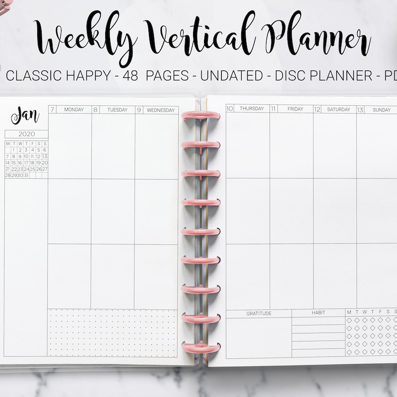 Weekly Planner With Boxes - Etsy