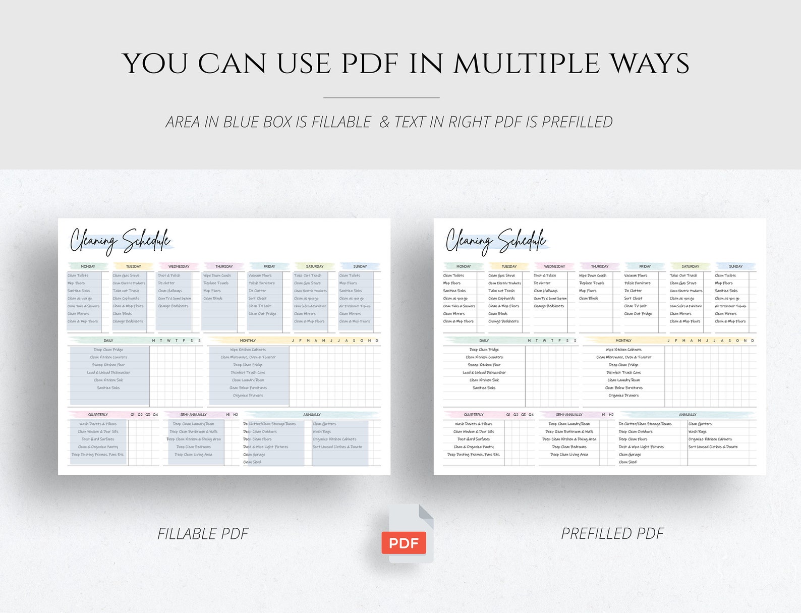 EDITABLE Cleaning Planner Cleaning Checklist Cleaning - Etsy
