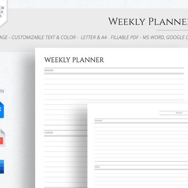 Weekly Planners - Etsy