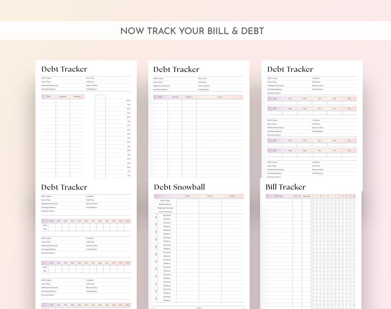 Printable Monthly Budget Planner, Bill Tracker (canva Editable, PDF) - Etsy