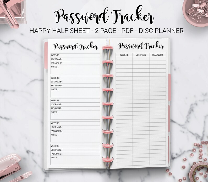 Password Tracker Log Password Organizer Password List Keeper - Etsy