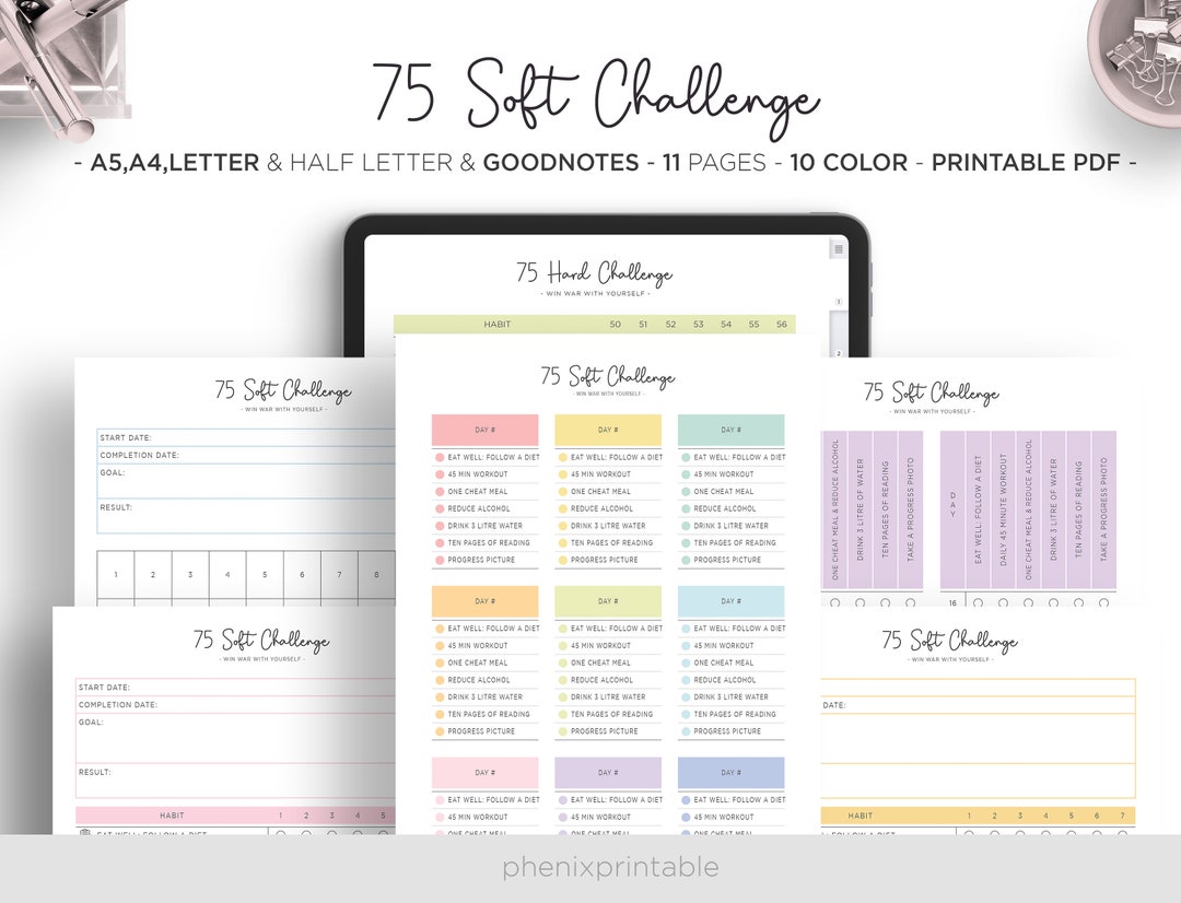 75 Soft Challenge Habit Tracker 75softchallenge Andy Frisella Digital ...