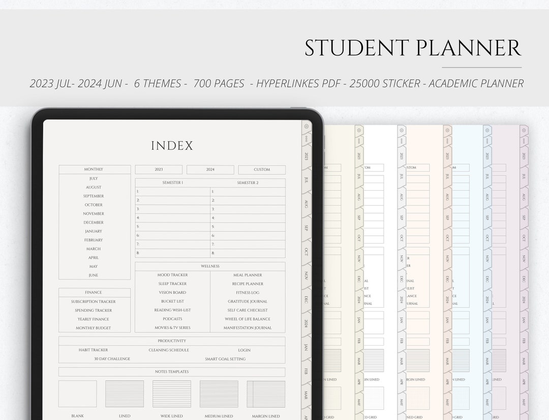 2023 2024 Student Digital Planner Goodnotes, Academic Planner, College ...
