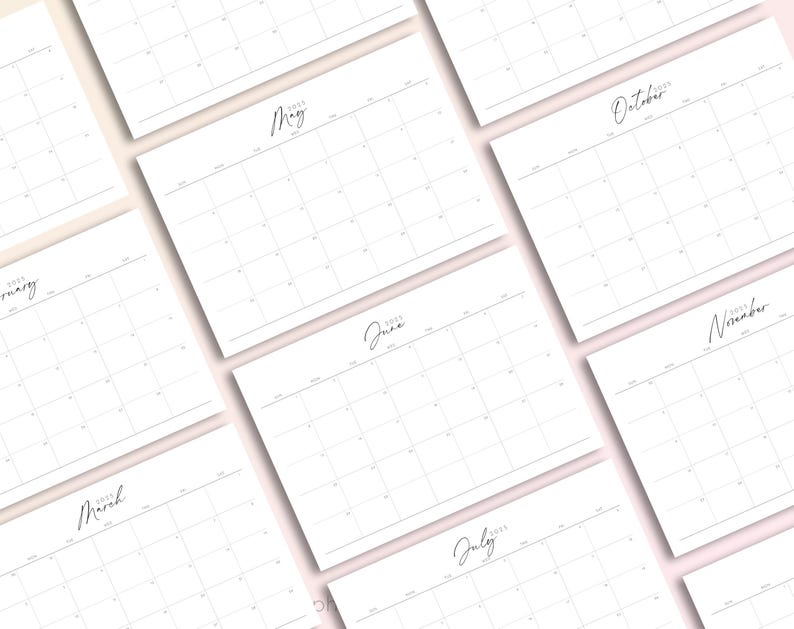 2025 Monthly Calendar Printable, A3 A4 A5 Letter Size (PDF) - Etsy