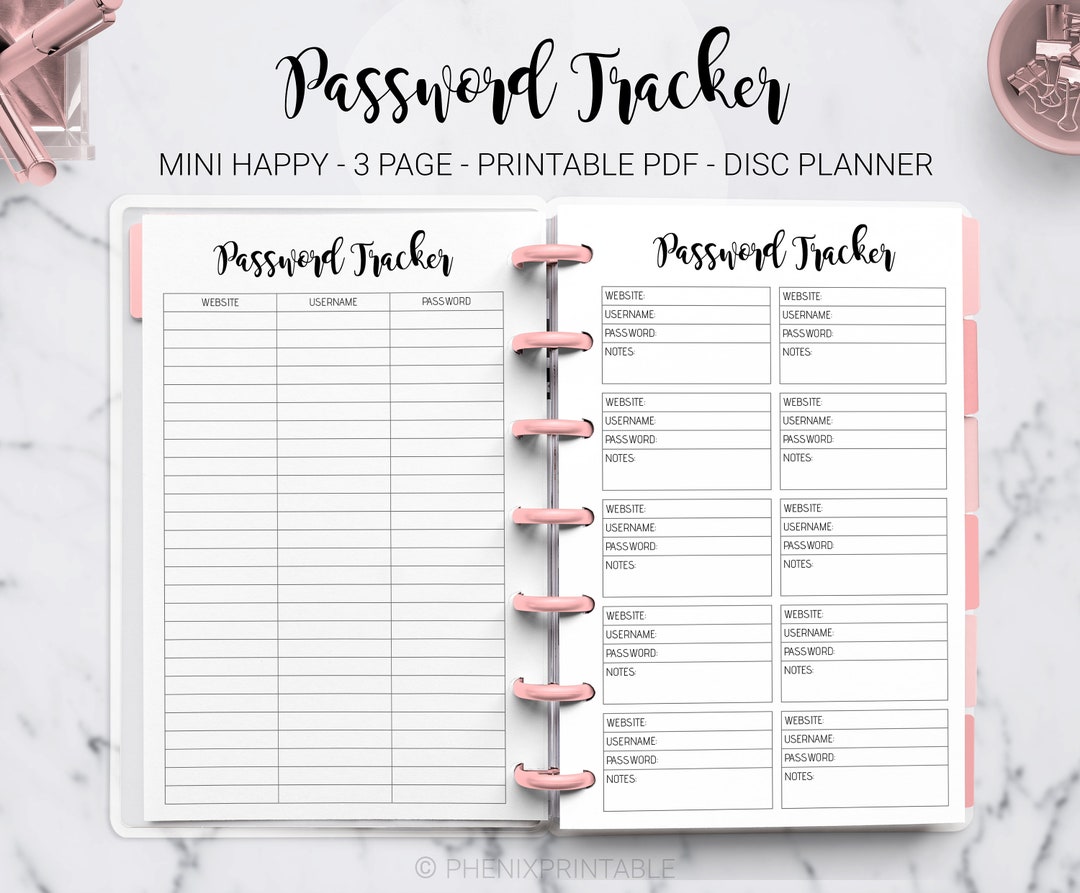 Password Tracker Log Password Organizer Password List Keeper Mini Mambi ...