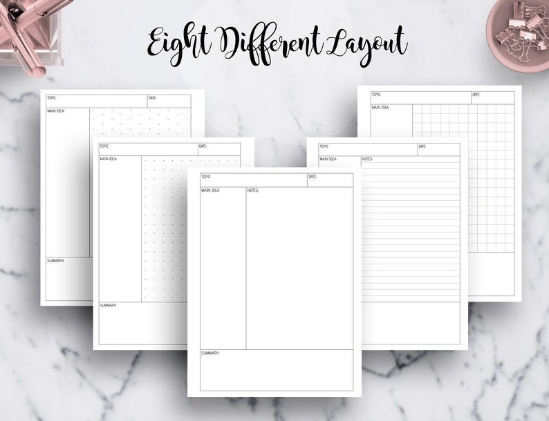 Cornell Notes Paper Template: Dot Grid, Lined, Isometric (PDF Printable ...