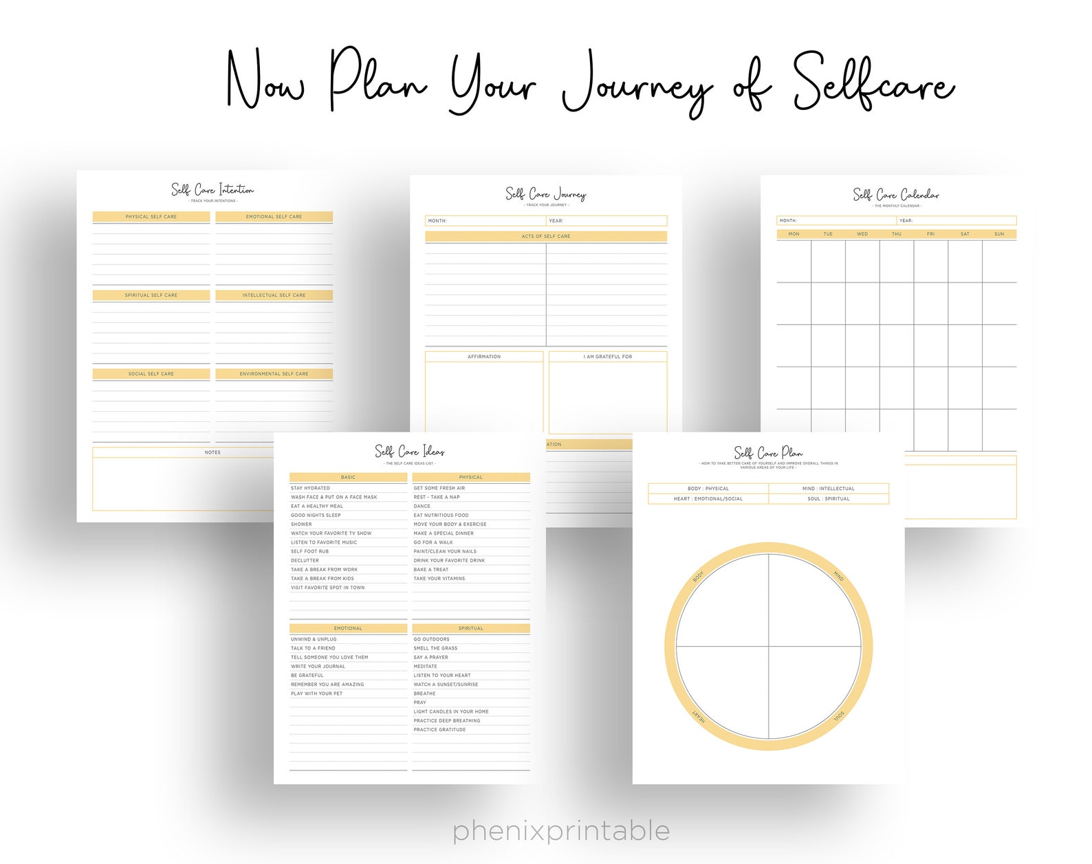 Self Care Journal Self Care Planner Worksheet Mood Tracker - Etsy
