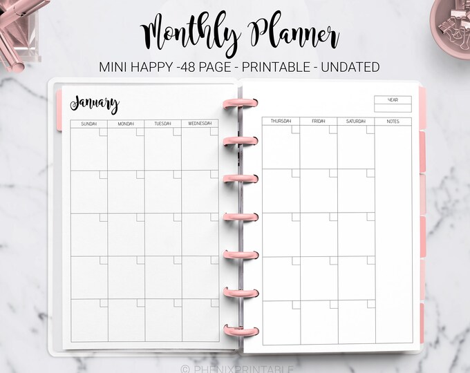 HP MINI 2024 Planner Dashboard, Printable Dashboard Planner Accessories ...