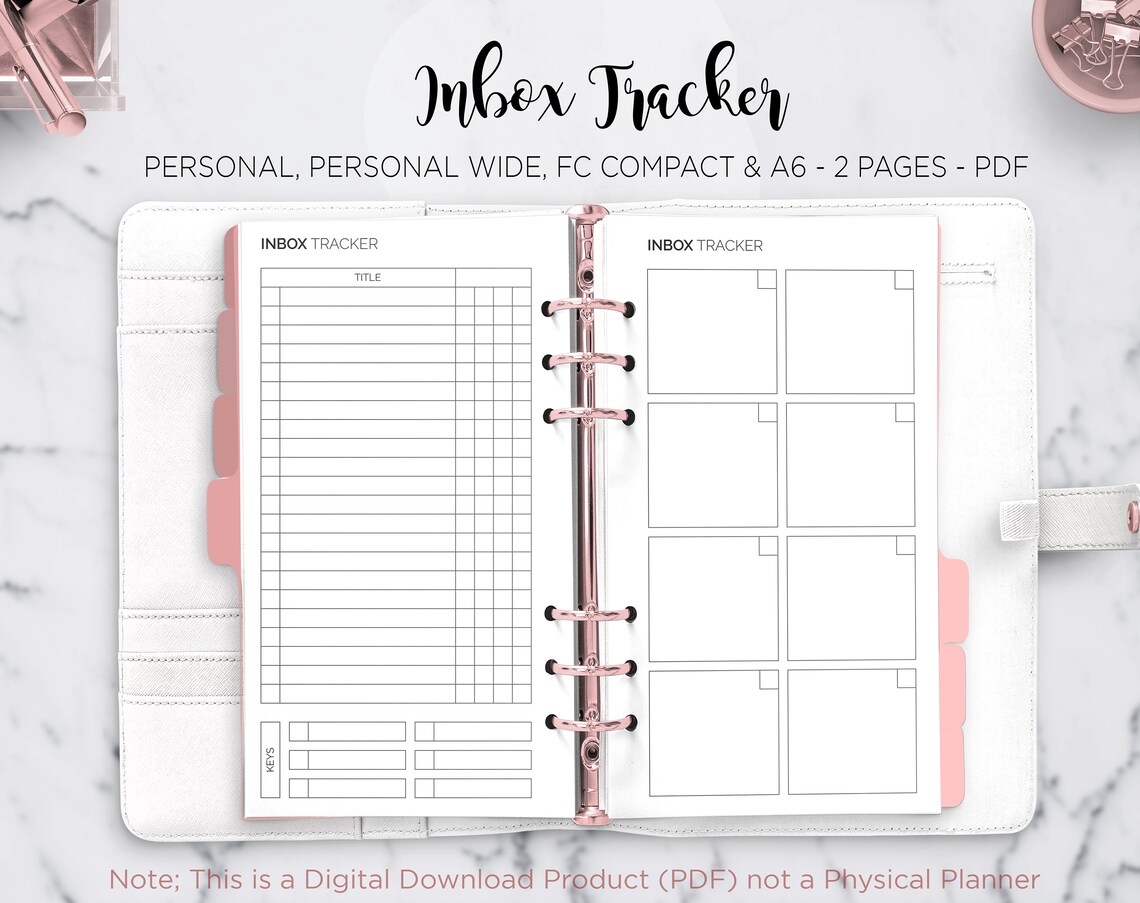 Inbox Tracker Task List Minimal Planner Inbox Work Planner - Etsy