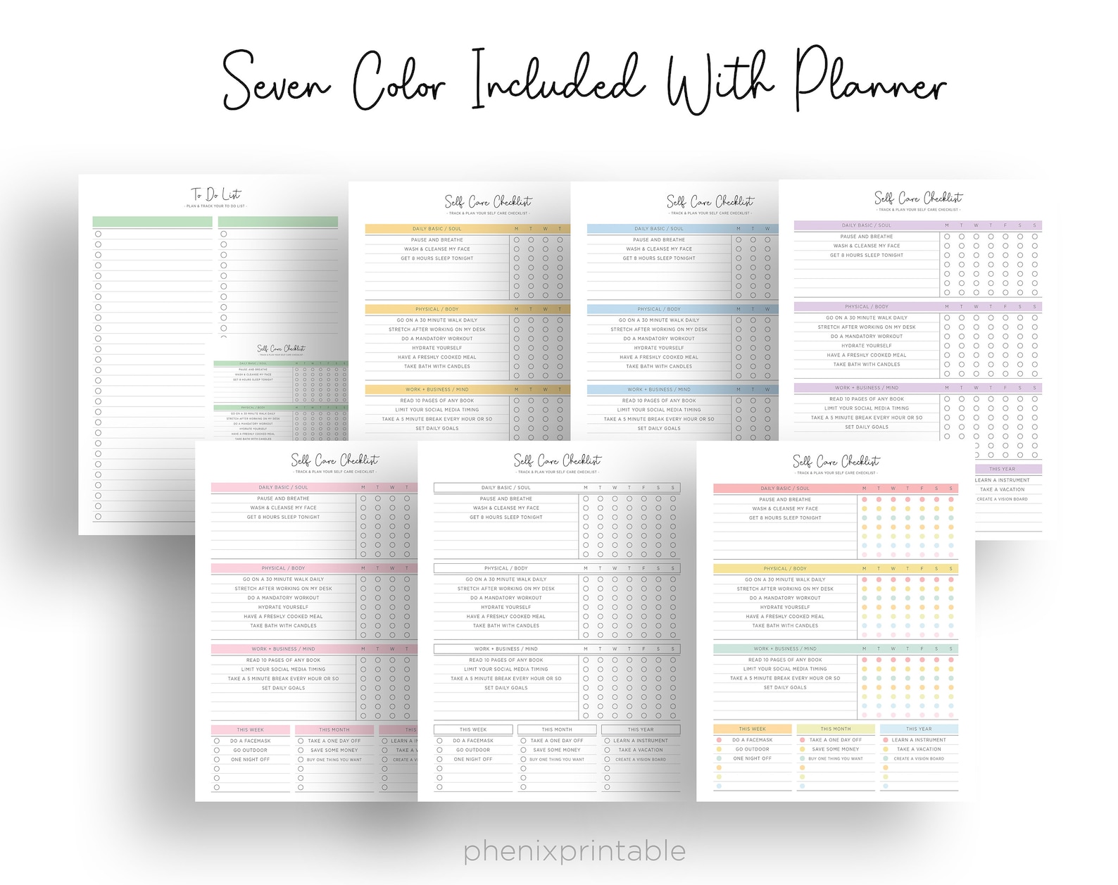 Self Care Journal Self Care Planner Worksheet Mood Tracker - Etsy