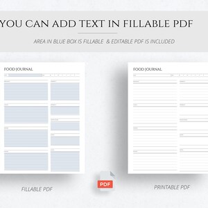 EDITABLE Daily Food Diary Printable Daily Food Journal Minimalist Daily ...