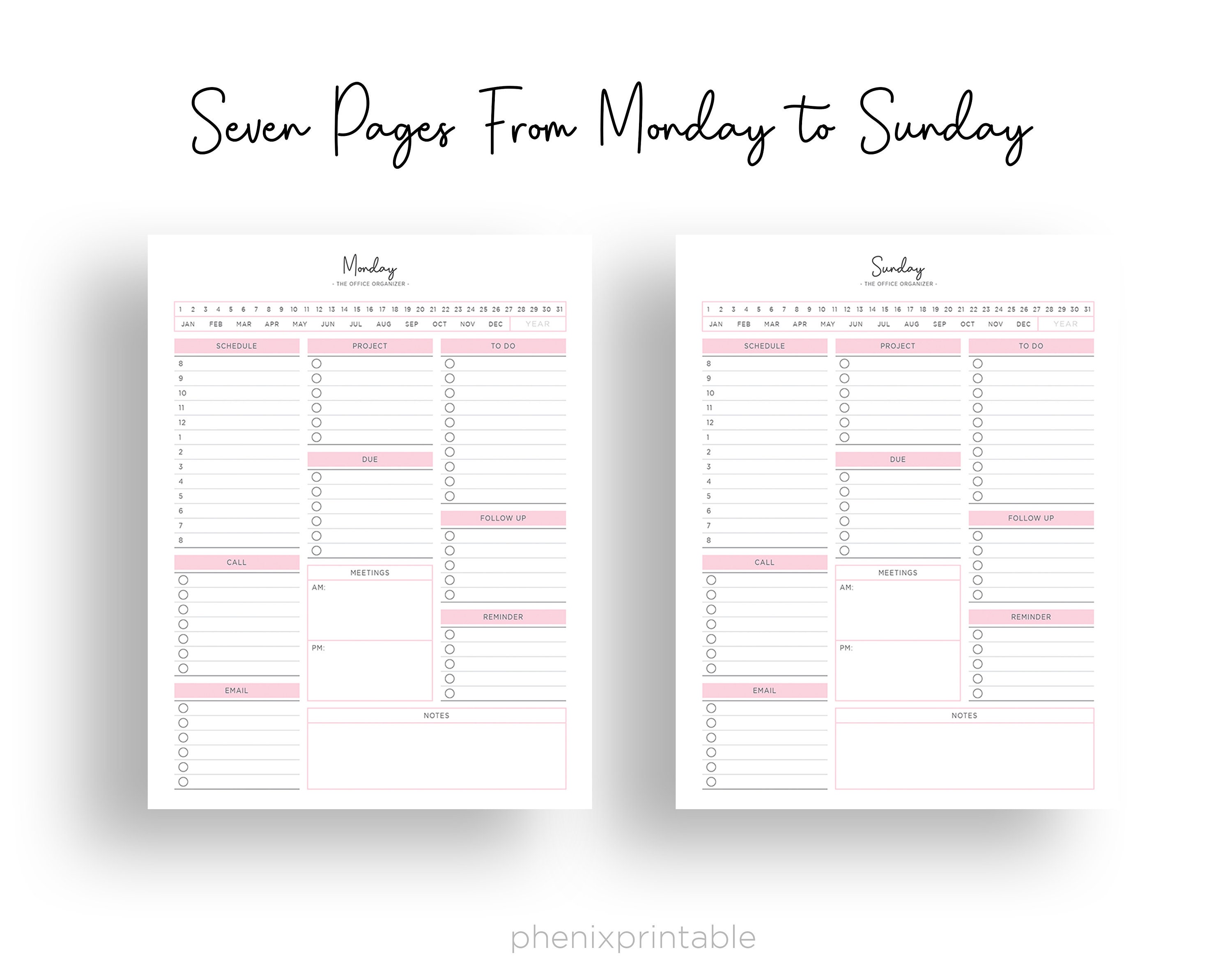 Office Organizer Work Planner Work Schedule Checklist to Do - Etsy