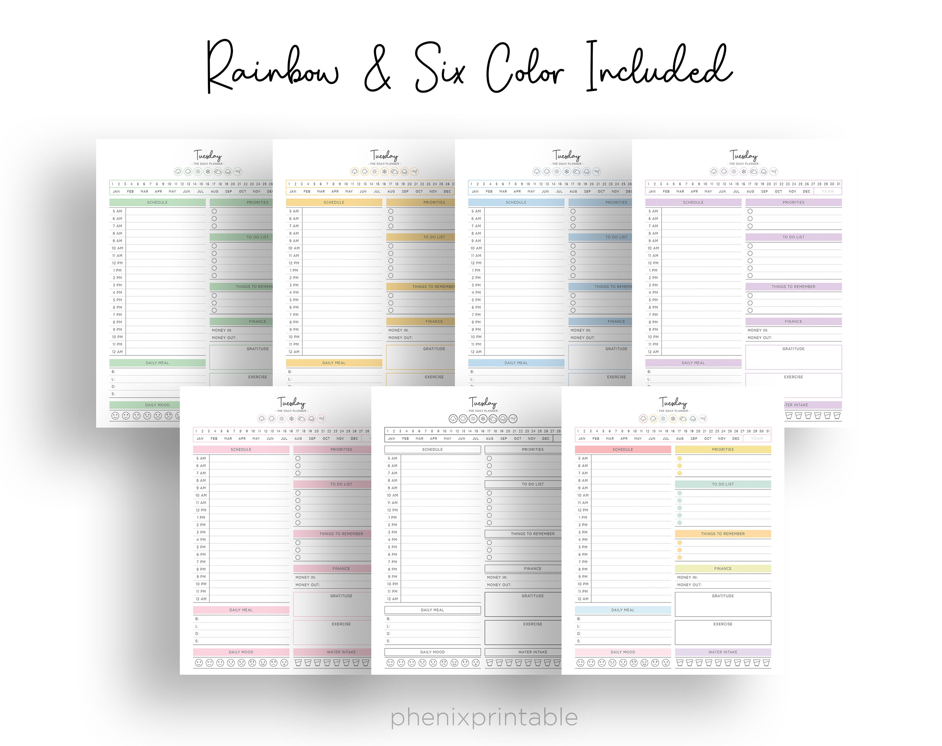 Daily Planner Printable, Classic & Big Happy Planner Inserts (PDF) - Etsy