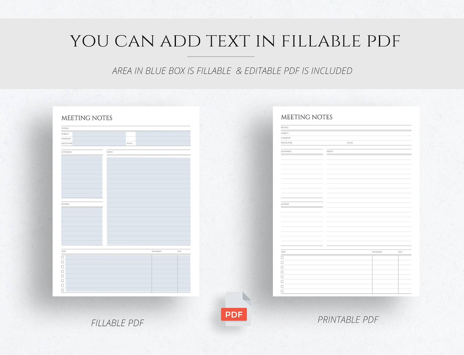 Editable Meeting Minutes Template, Fillable PDF, Google Docs, Word - Etsy