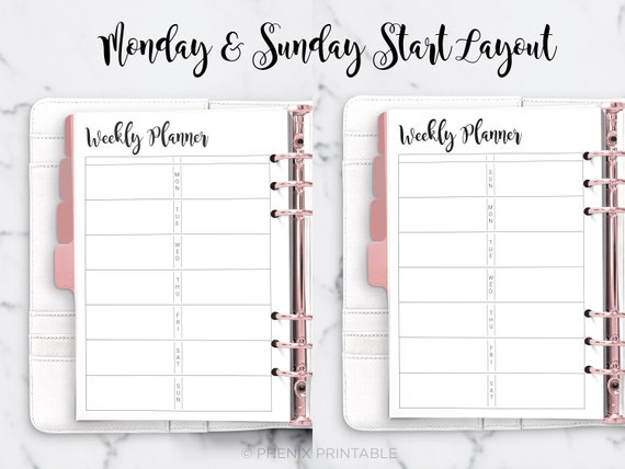 Paper Weekly Planner Split Section Daily Planner Weekly Schedule To Do ...