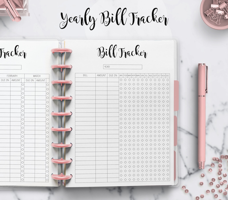Bill Tracker Printable Inserts: Classic & Big Happy Planner (PDF) - Etsy UK