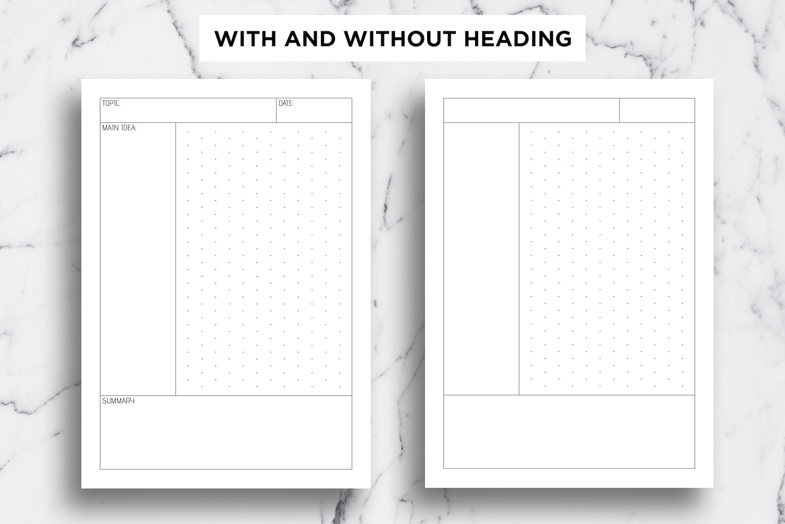 Cornell Notes Template: Dot Grid, Lined, Isometric (PDF Printable) - Etsy
