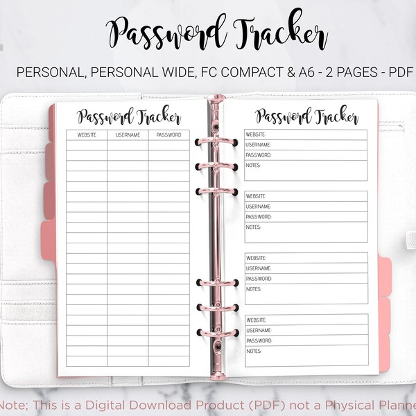 Filofax Printable - Etsy