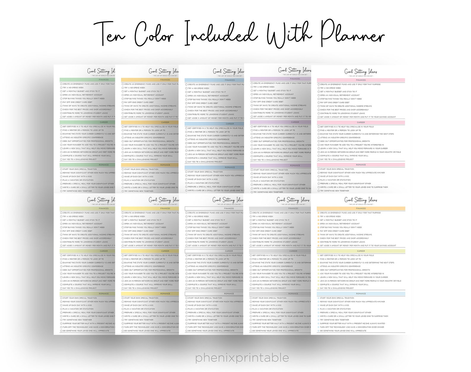 Goal Planner Tracker SMART Goal Setting Kit Monthly Habit - Etsy