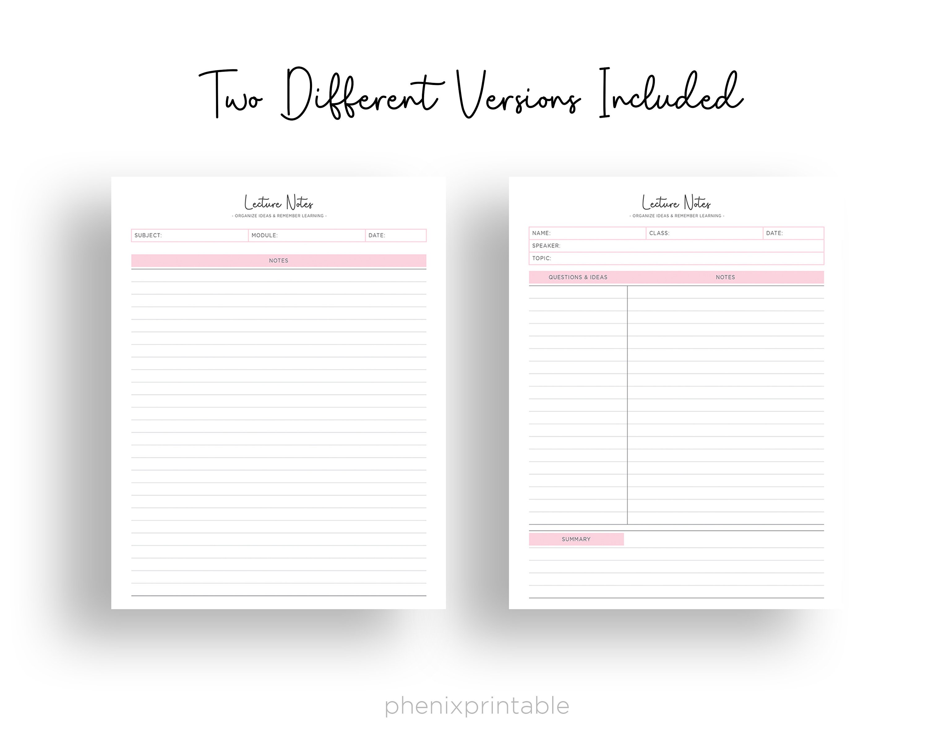 Lecture Notes Taking Template Nursing School Notes Lined Notes - Etsy