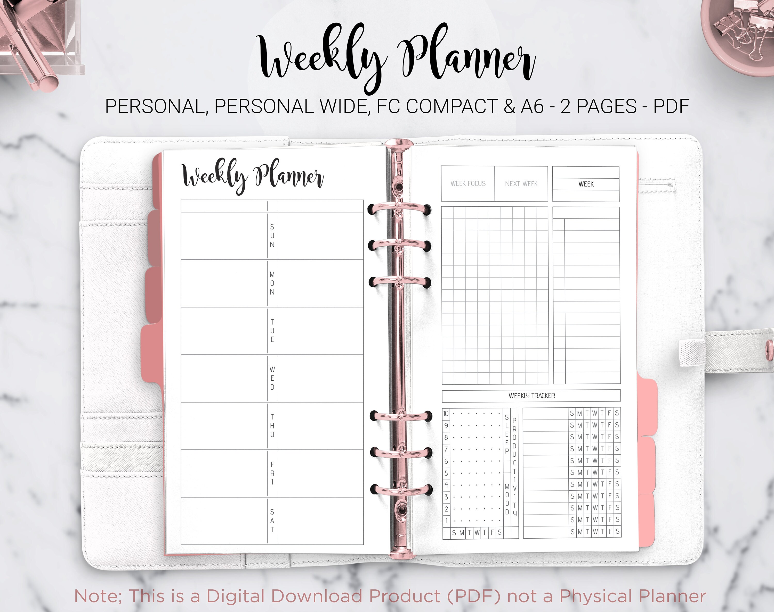 Weekly Planner Split Section Daily Planner to Do List Habit - Etsy